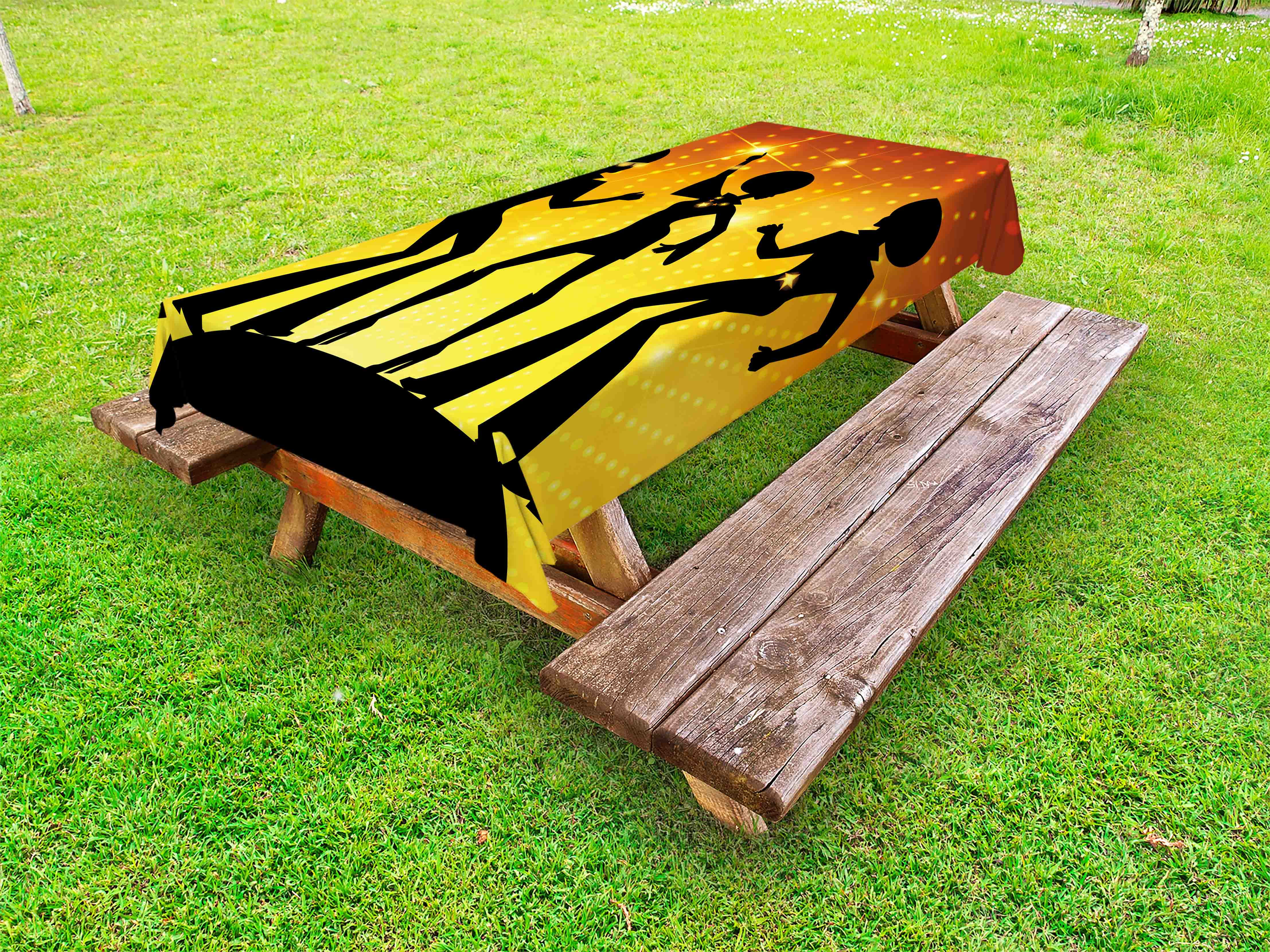 70s Party Outdoor Tablecloth, Dancing People in the Disco Night Club ...