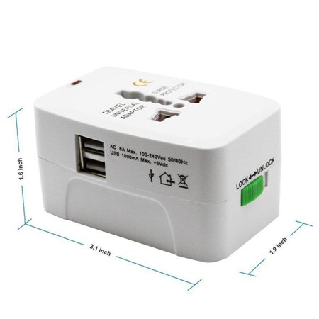 Destyer Universal Adapter Dual USB Power Converting Socket ...