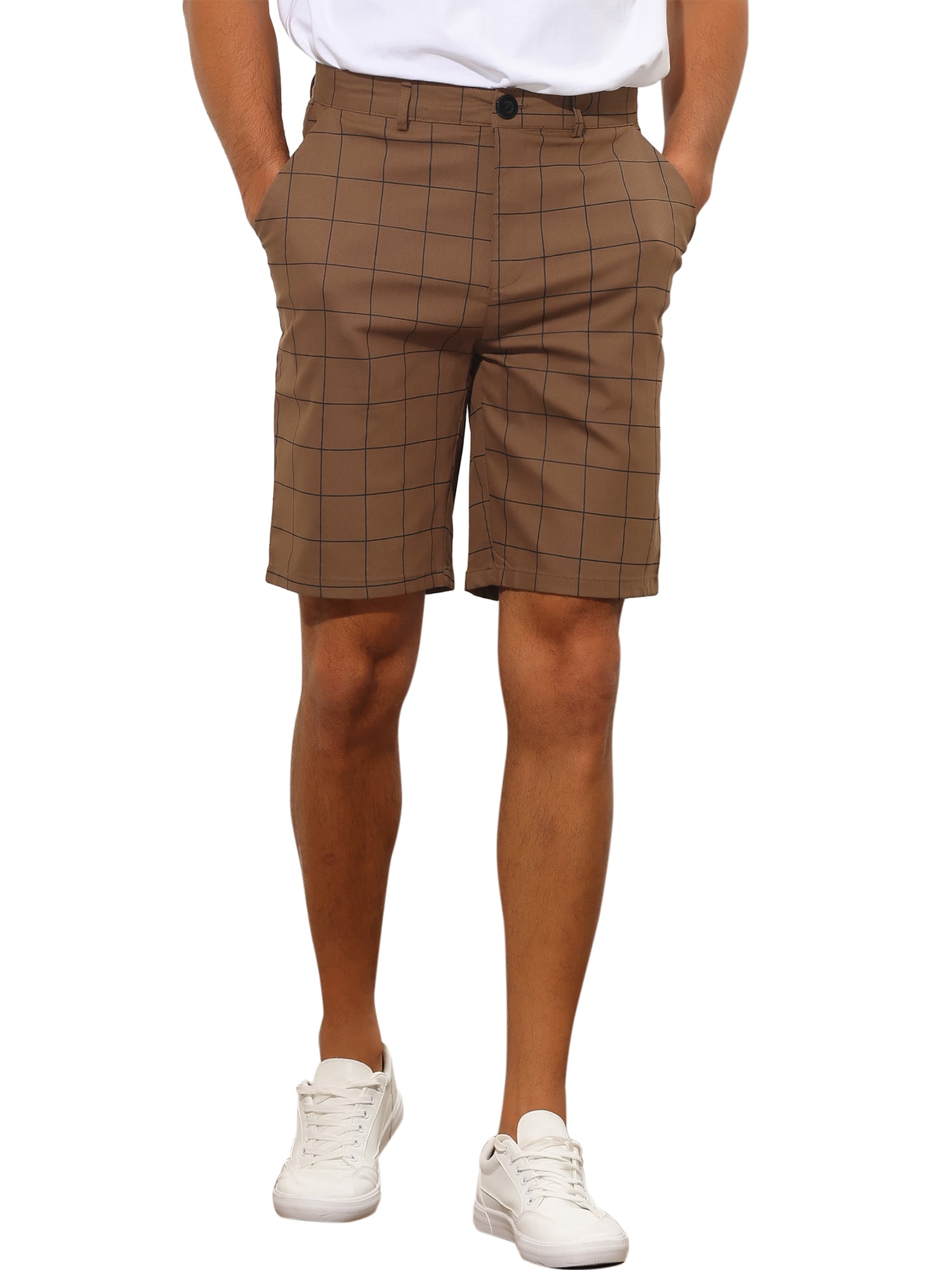 Lars Amadeus Plaid Shorts for Men's Regular Fit Flat Front Summer Chino ...