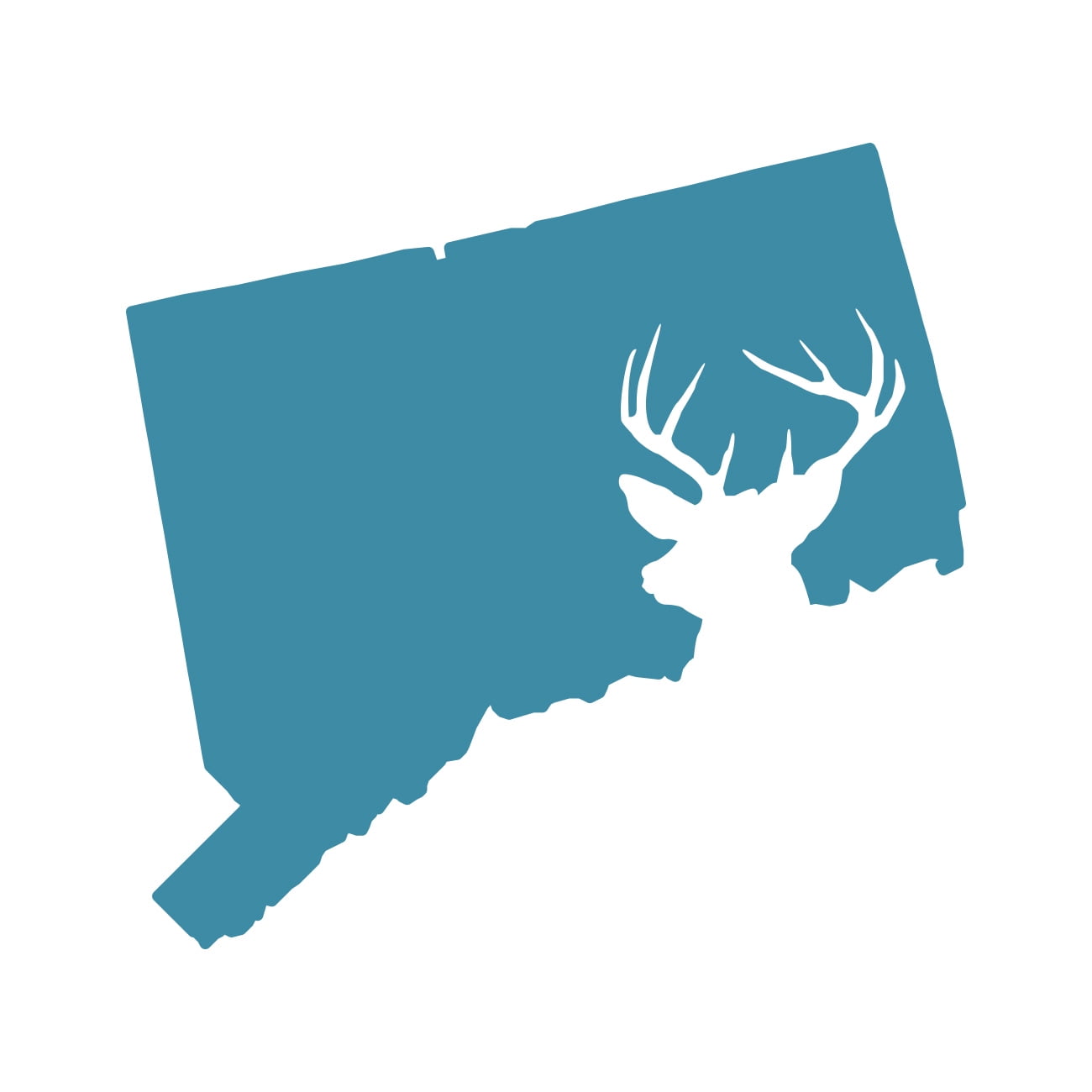 Connecticut Deer State Sticker Decal Die Cut - Self Adhesive Vinyl ...