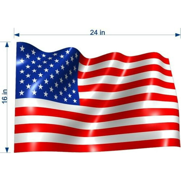 USA US AMERICAN FLAG LARGE VINYL DECAL (CHOOSE YOUR SIZE) WAVY STYLE ...