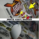 White Vinyl R/C Racing Sponsor Sticker Gang Sheet 41-1/8th 1/10th Scale ...