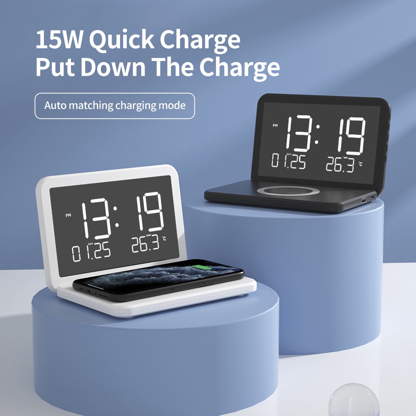 Waroomhouse 1 Set Phone Wireless Charger LED Mirror Brightness ...