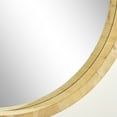 DecMode Contemporary Round Decorative Wall Mirror with Natural Brown ...