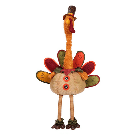 Thanksgiving Decoration Plush Turkey with Stretchable Head, Handmade ...