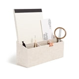 U Brands Two-Tier Desk Storage Boxes, Beige Linen, Adults, Teens and ...