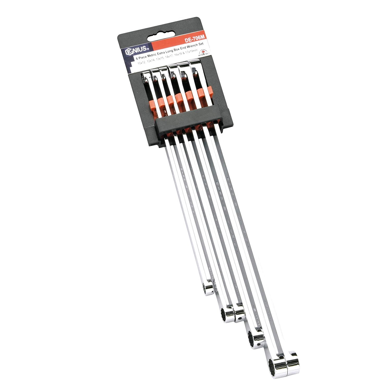 Genius Tools 6 Piece Metric Extra Long Box End Wrench Set - DE-706M ...
