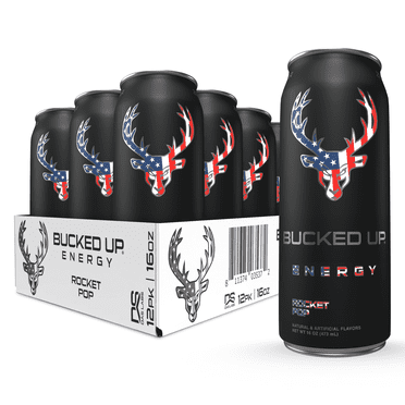 Bucked Up Buck Shot Energy Shot, Rocket Pop, 2 fl oz Bottles, 12 Pack ...