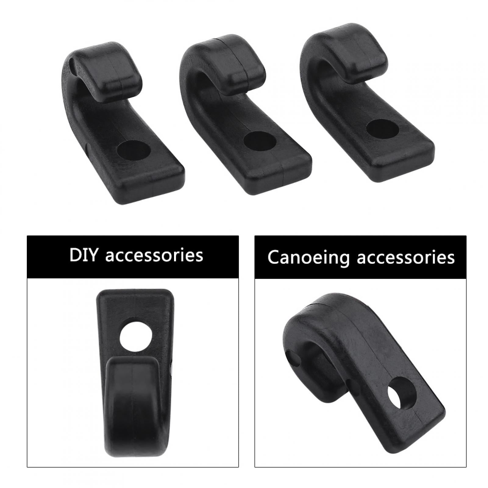 Qiilu 25pcs J Hooks Black Nylon Lashing Hooks for Kayak Bungee Cord ...