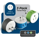 OREI Japan, Philippines Power Plug Adapter with 2 USA Inputs - Travel 3 ...