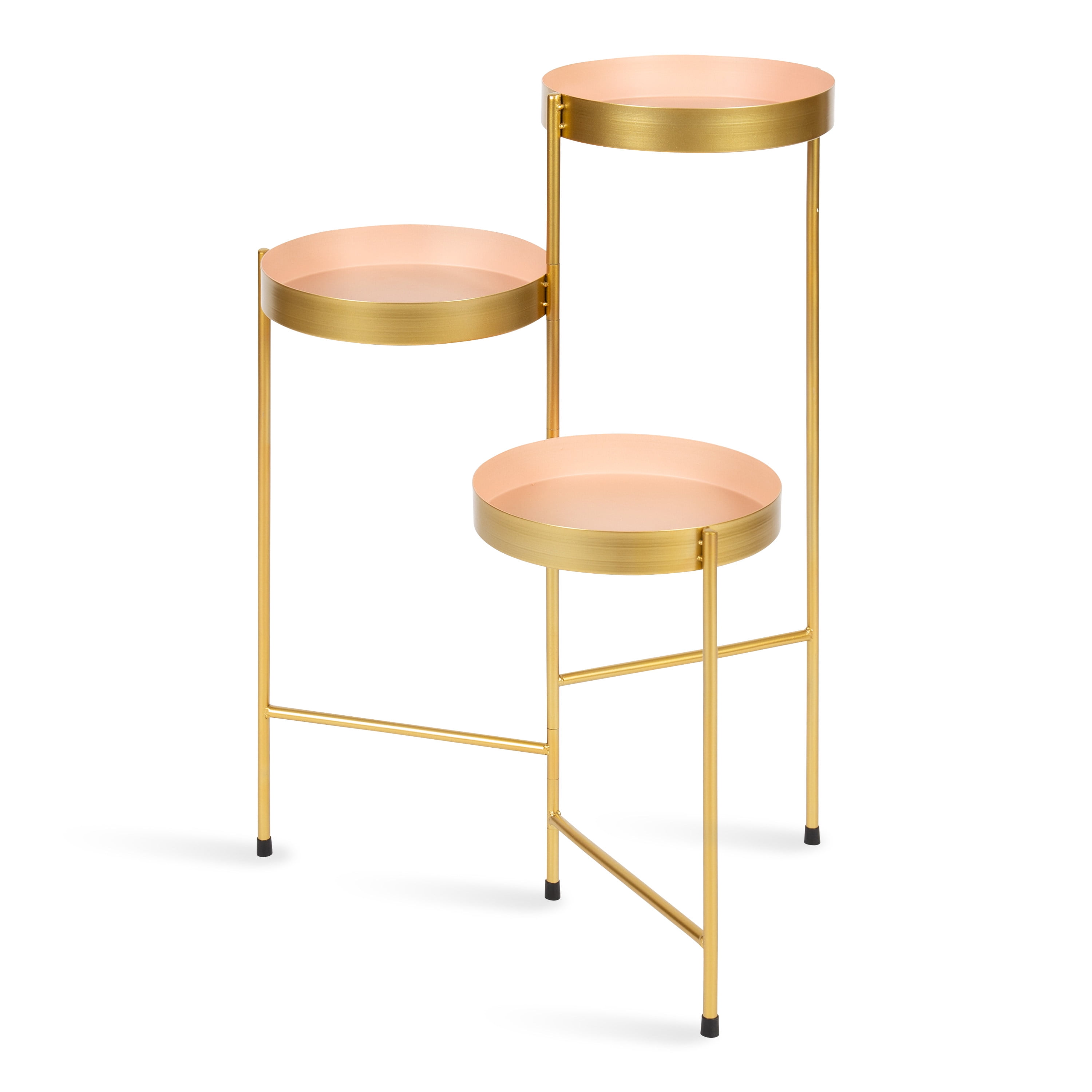 Kate and Laurel Finn Metal Tri-Level Plant Stand, Pink/Gold 16x21x30 ...