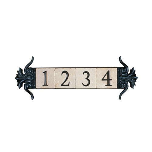 NACH Crested House Address Sign, Outdoor Address Plaque, Cast Iron ...