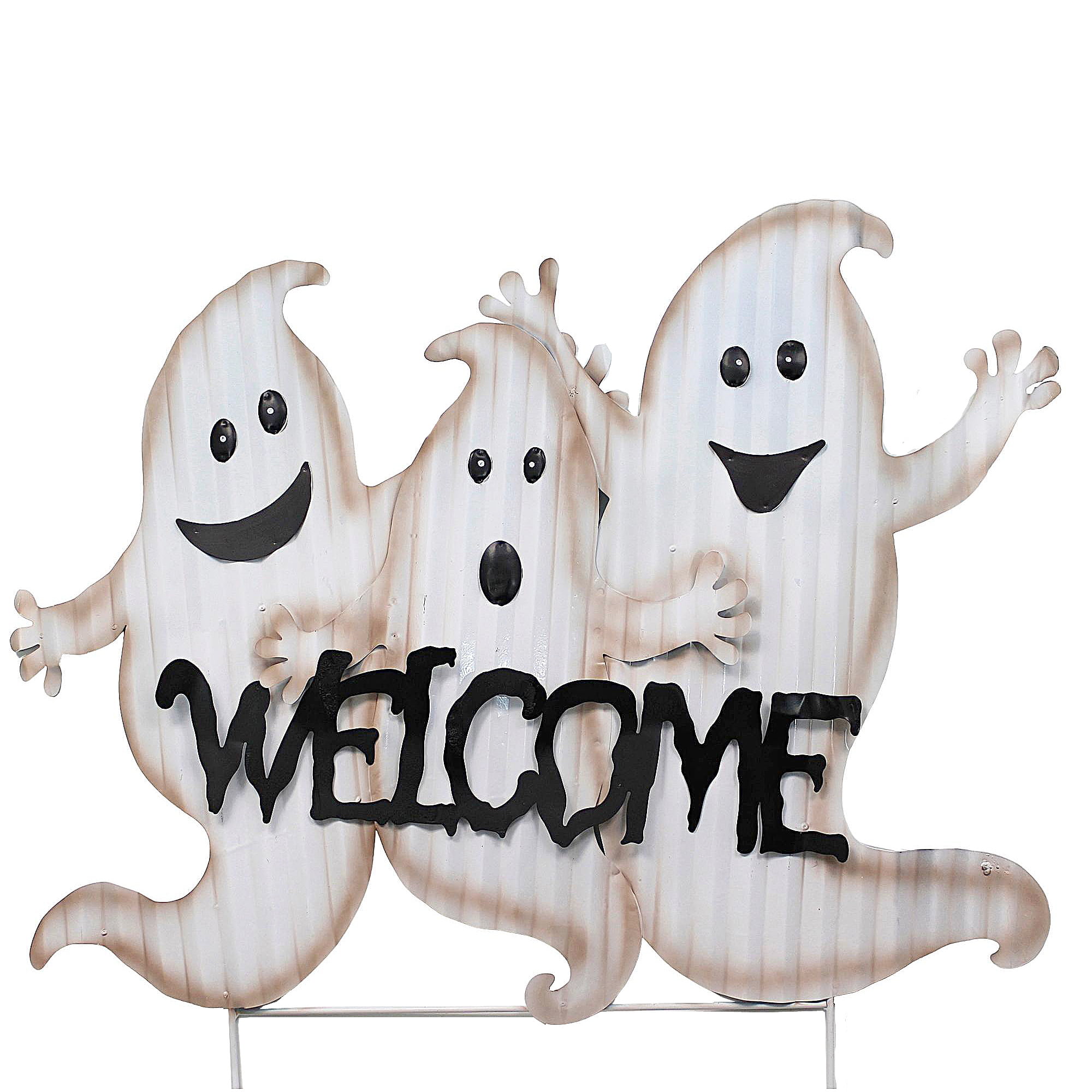 Home & Garden Three Welcome Ghost Metal Halloween Yard Decor 30623216 ...