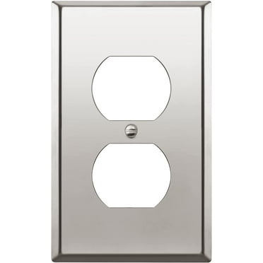 Franklin Brass Concave Single Duplex Wall Plate in Satin Nickel ...