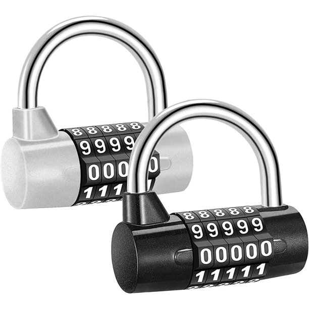 Candado de combinación de 2 piezas con candado de 5 dígitos, candado de combinación numérica ...
