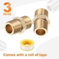 BDKWID-3pcs Brass Reducing Hex Nipple g 1/4 NPT Male Nipple Pipe ...