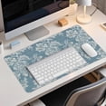Blue Chinoiserie Mouse Pad,Vintage Blue and White Floral Desk Mat,Big ...