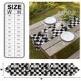 Black Grey Geometric Table Runner Linen Burlap Table Runner 90 Inches ...