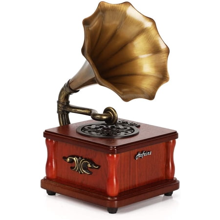 Hofeinz Gift Home Decor Hand Made Nature Wood Mini Gramophone Hi-Fi ...