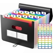 25 Pockets File Organizer with 2 Blank Labels, Lefiocky Expanding File ...