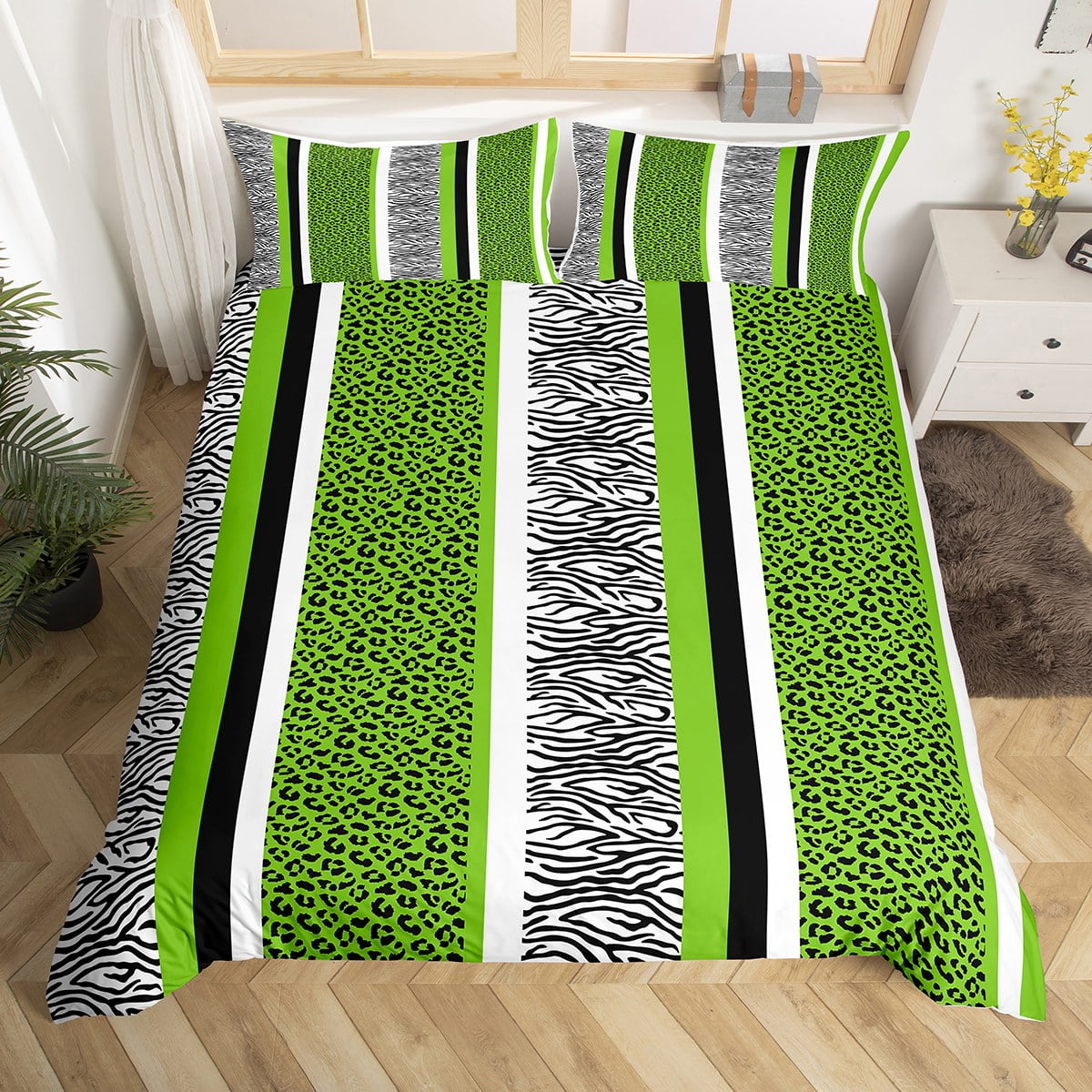 Lime Green Zebra Bedding