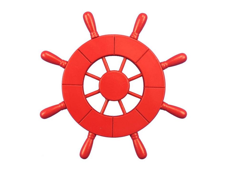 Red Ship Wheel Clip Art
