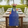 Blue Gold Sparkles Burlap Cotton Table Runner 13x120 Inches Long ...