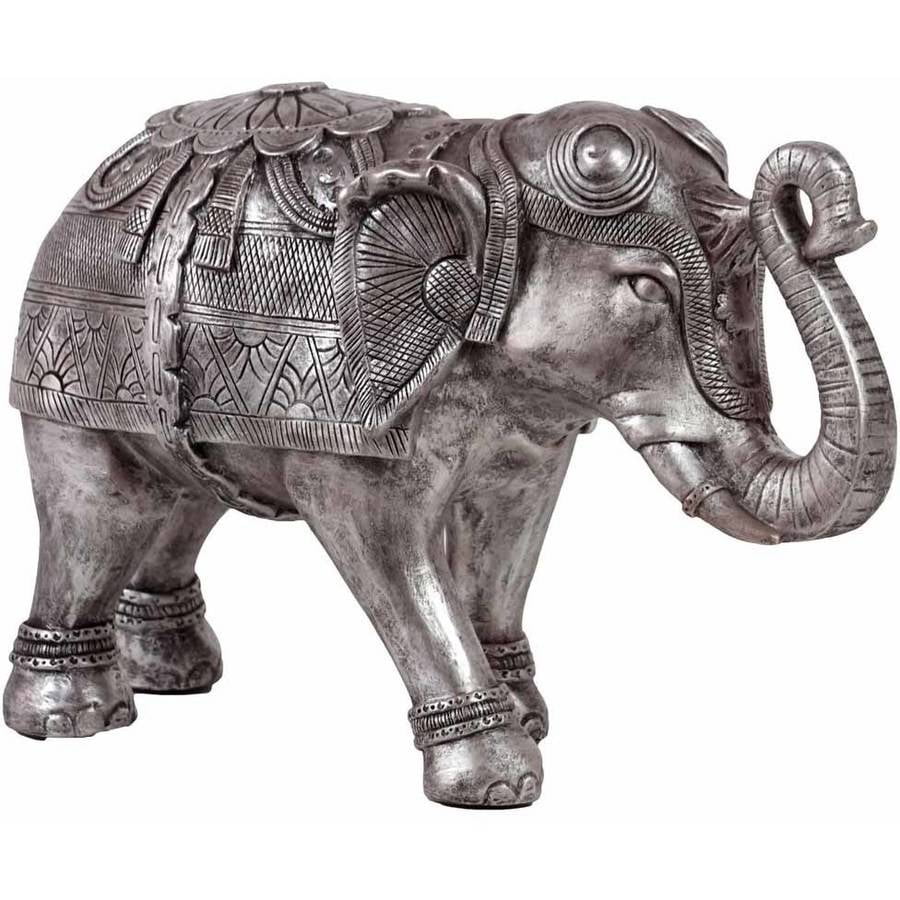 Urban Trends Collection: Resin Elephant Figurine, Metallic Finish ...