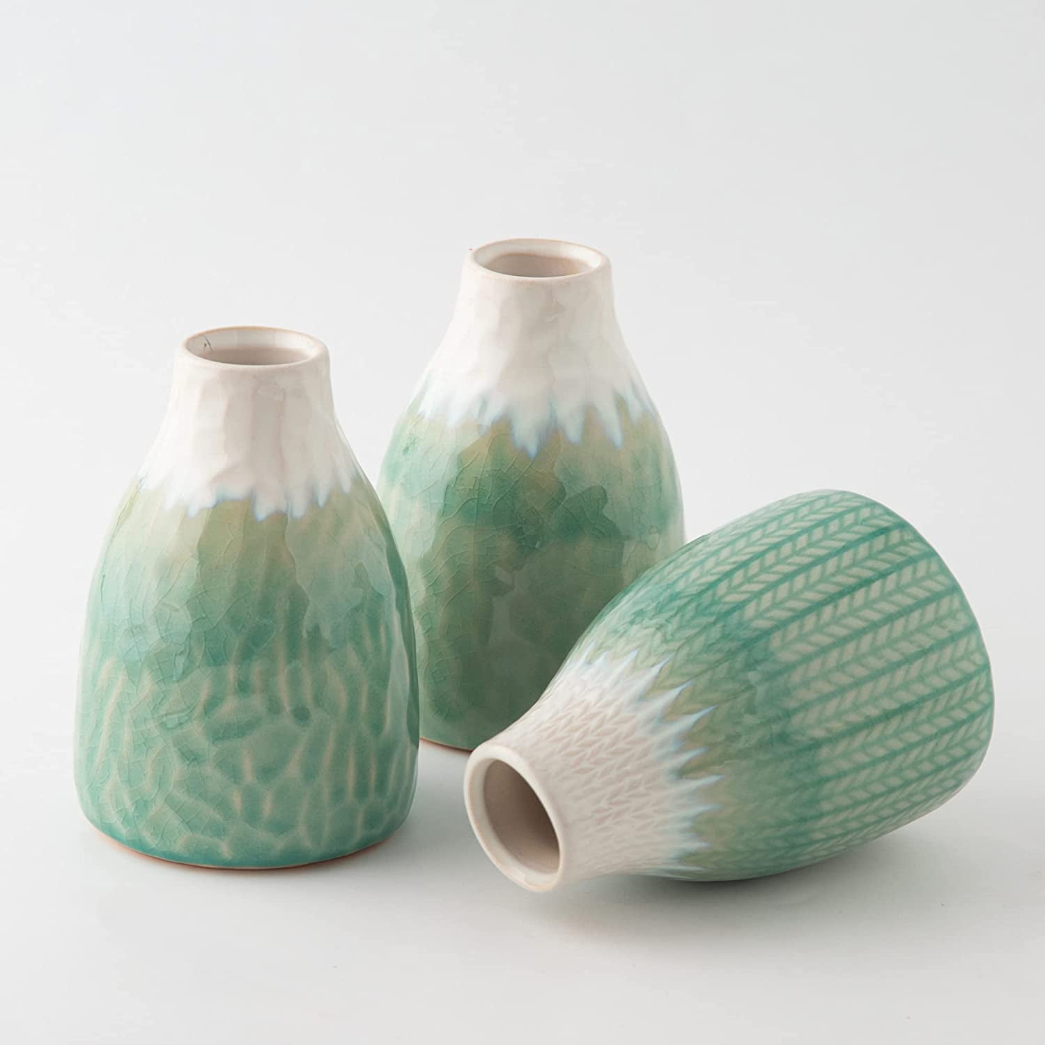 Spring Cream Color Vase Set of 3,Modern Ceramic Vase for Home Décor ...
