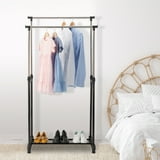 Ktaxon Rolling Portable Clothes Rack Double Bar Rail Hanging Garment ...