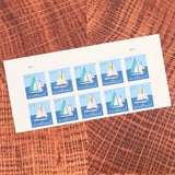 USPS Sailboats Postcard Water Ocean Lake Stamps Set of 10 First Class ...