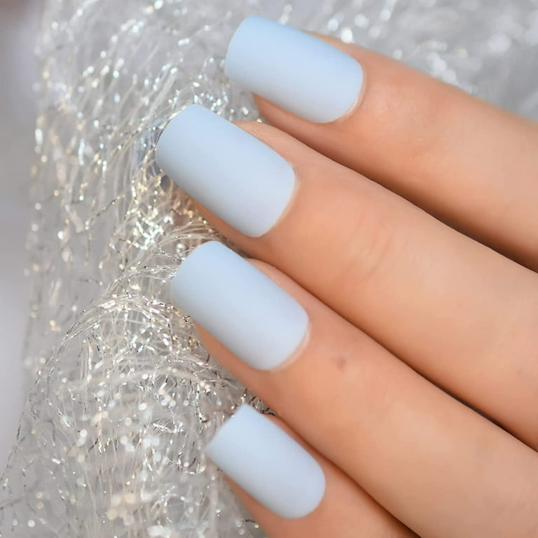 Blue Matte Nails