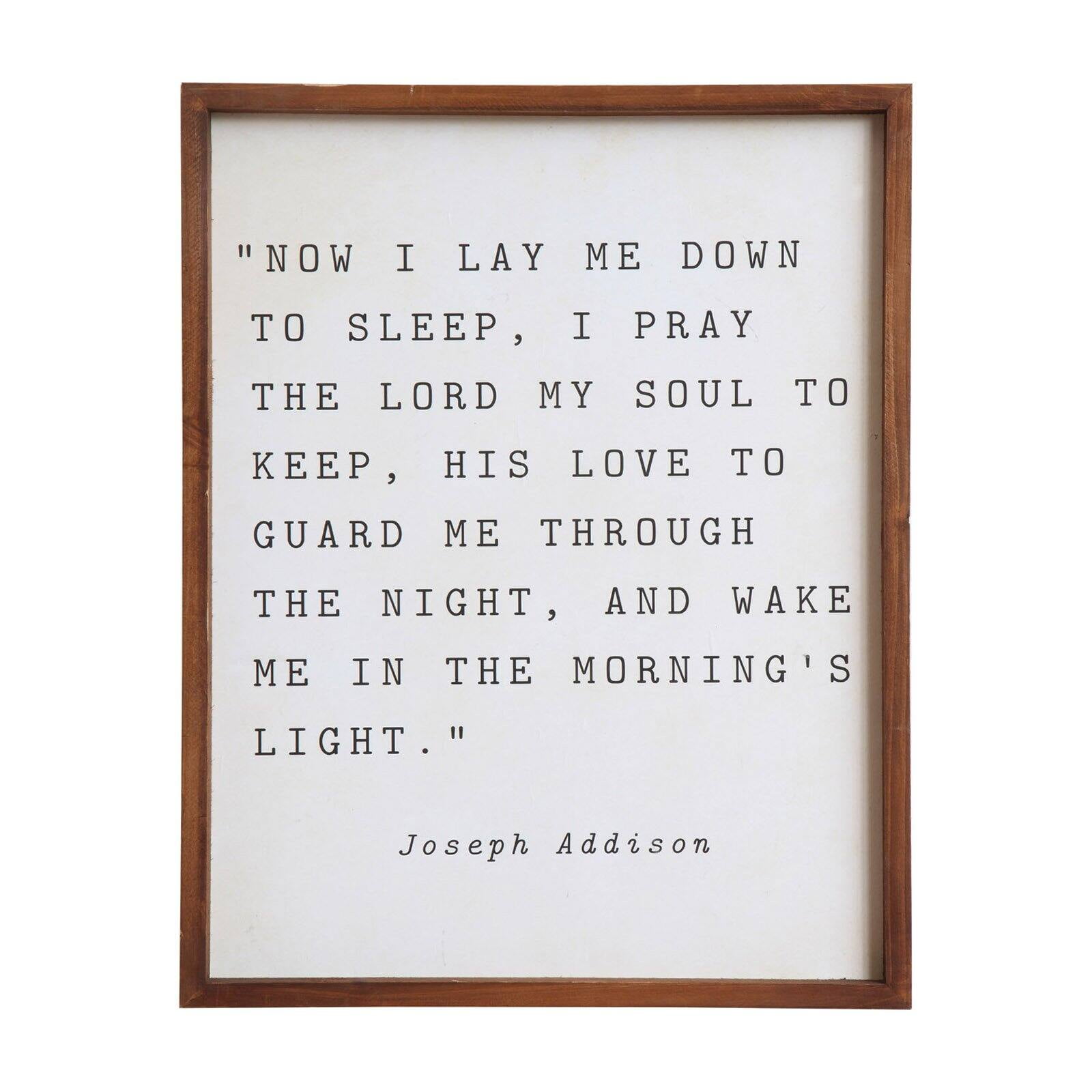 3R Studios Now I Lay Me Down to Sleep Wood Framed Wall Decor - Walmart.com