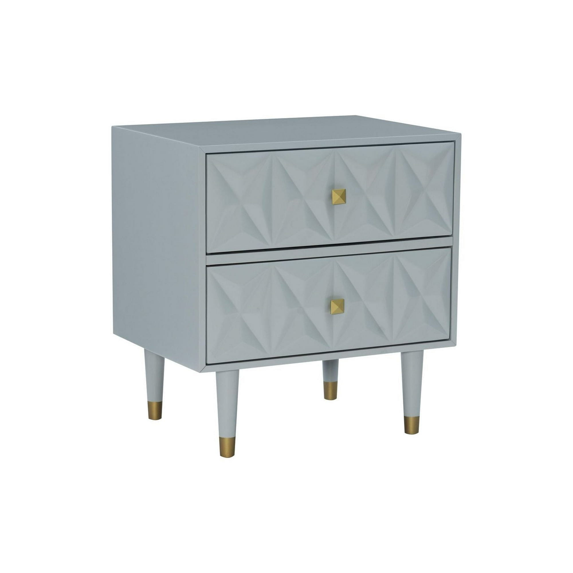 Click here for Linon Geometric Two Drawer Nightstand  Grey prices