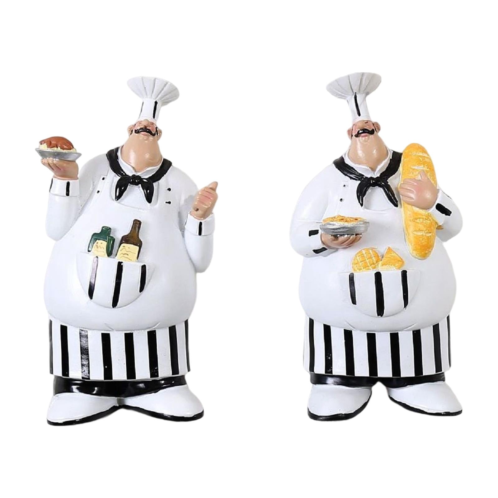 2x Wall Mounted Italian Chef Figurines Rustic Modern Collectible Plaque ...