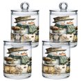 2PCS Clear Storage Jars Cotton Swabs Cans Translucent Plasticental ...
