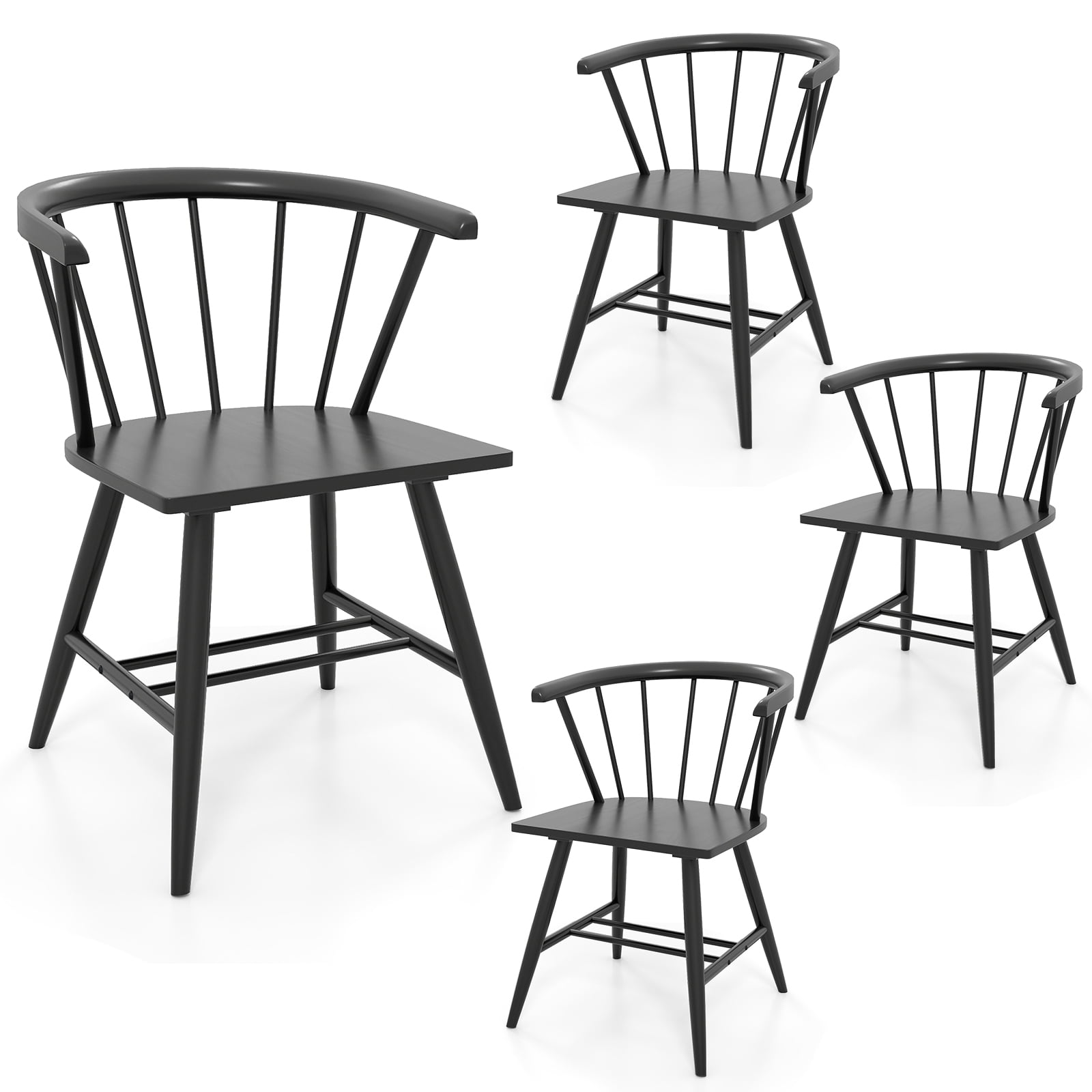 Click here for Gymax Windsor Dining Chair Set Of 4 W/Rubber Wood... prices
