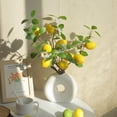 Wzzjkit Artificial Lemon Branch 20.5 Inch, Lifelike Yellow Fruit and ...