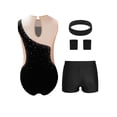 inlzdz Girls Sleeveless Gymnastics Leotard with Shorts Sets for Dance ...