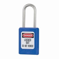 Lockout Padlock, Keyed Alike, Thermoplastic, Black, 1 1/2 in Shackle ...