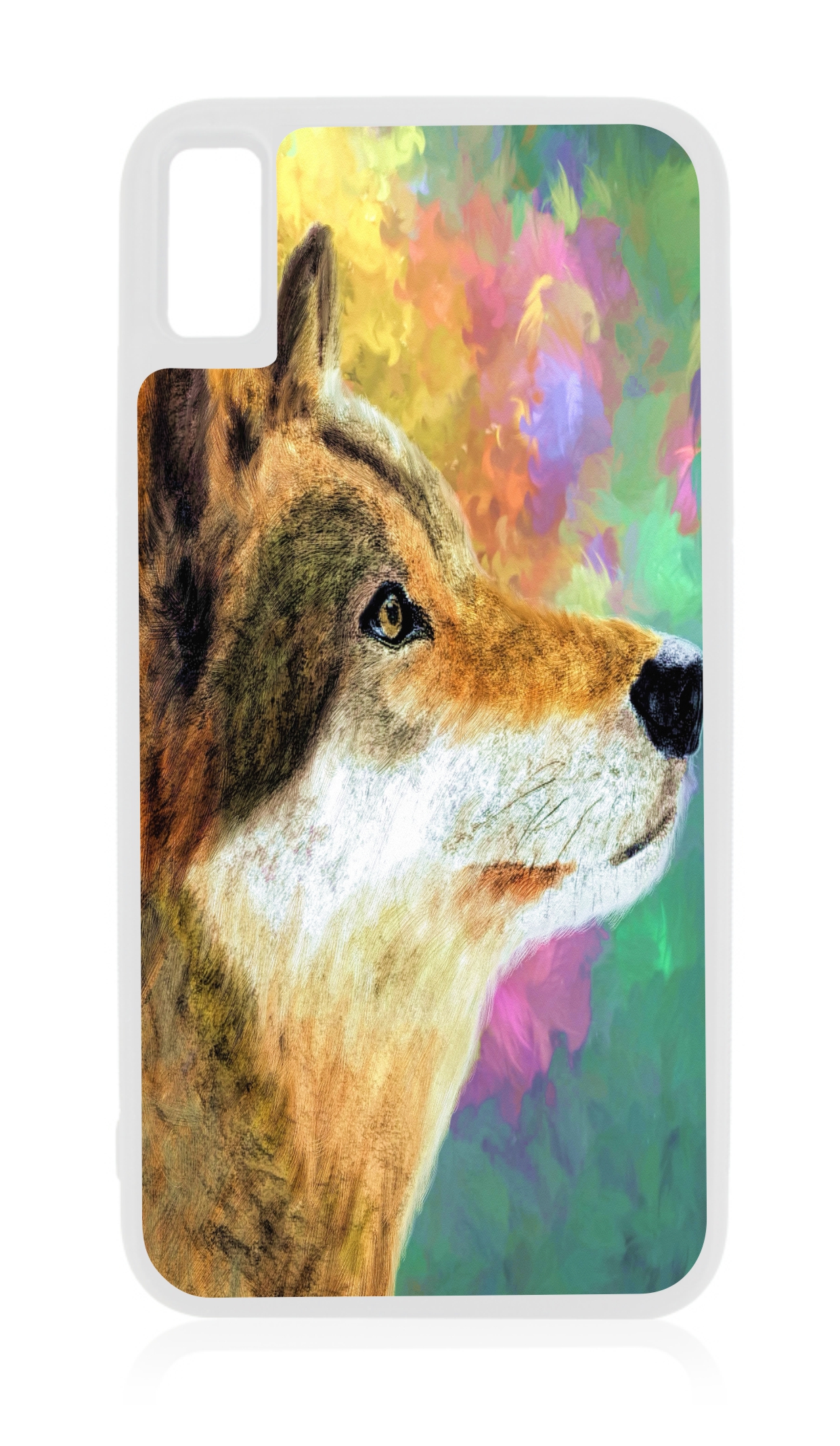 Watercolor Wolf Samsung Galaxy s6 Edge Wolf Case White Rubber Case for ...