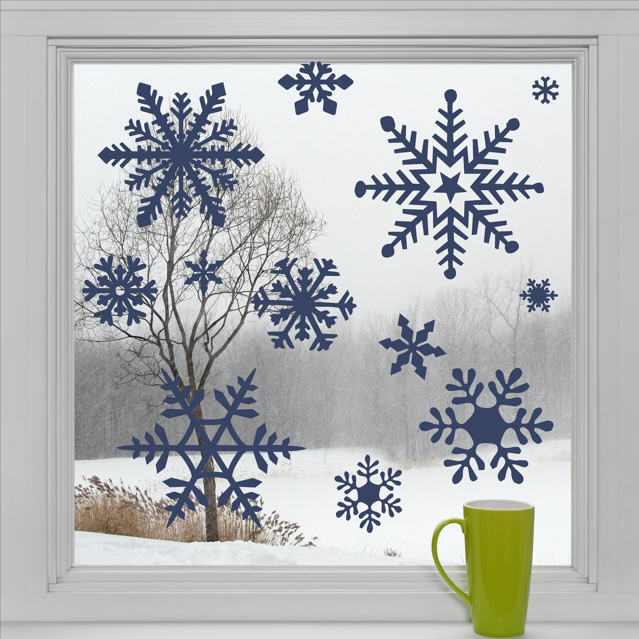 Winter Snowflakes Christmas Decals and Decor Vinyl Lettering Decal ...