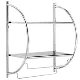 Costway 2 Tier Wall Mount Bath Shelf - Bathroom Storage Rack with Towel ...