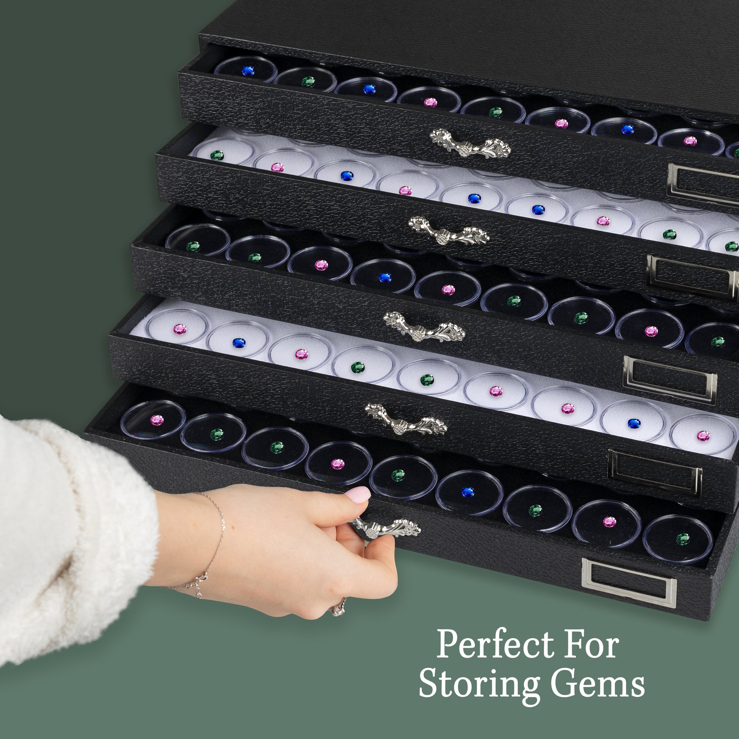 Novel Box 5 Drawer Jewelry Hobby Gem Organizer Display Case with Gem ...