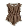 Baby Rompers Girls Summer Color Block Waffle Knit Triangle Romper ...