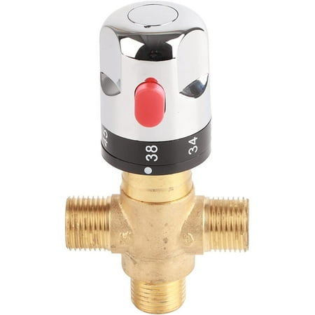 Hot Cold Water Mixer Valve Solid Brass Thermostatic Mixing Valve Fixed ...