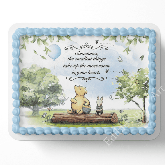 Pooh Bear Baby Shower Cake Topper 1/4 Sheet Cake Edible Image Winnie the Pooh cake topper ...