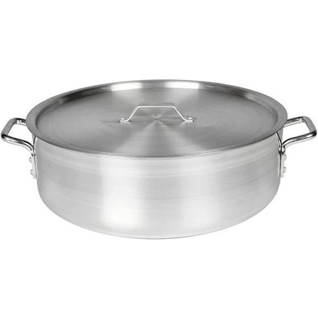 Truecraftware – 20 qt. Aluminum Brazier Pot with Cover/Lid Heavy Weight ...