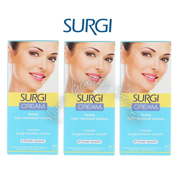SURGI Facial Hair Removal Cream 1 oz (82502) x 3 - Walmart.com