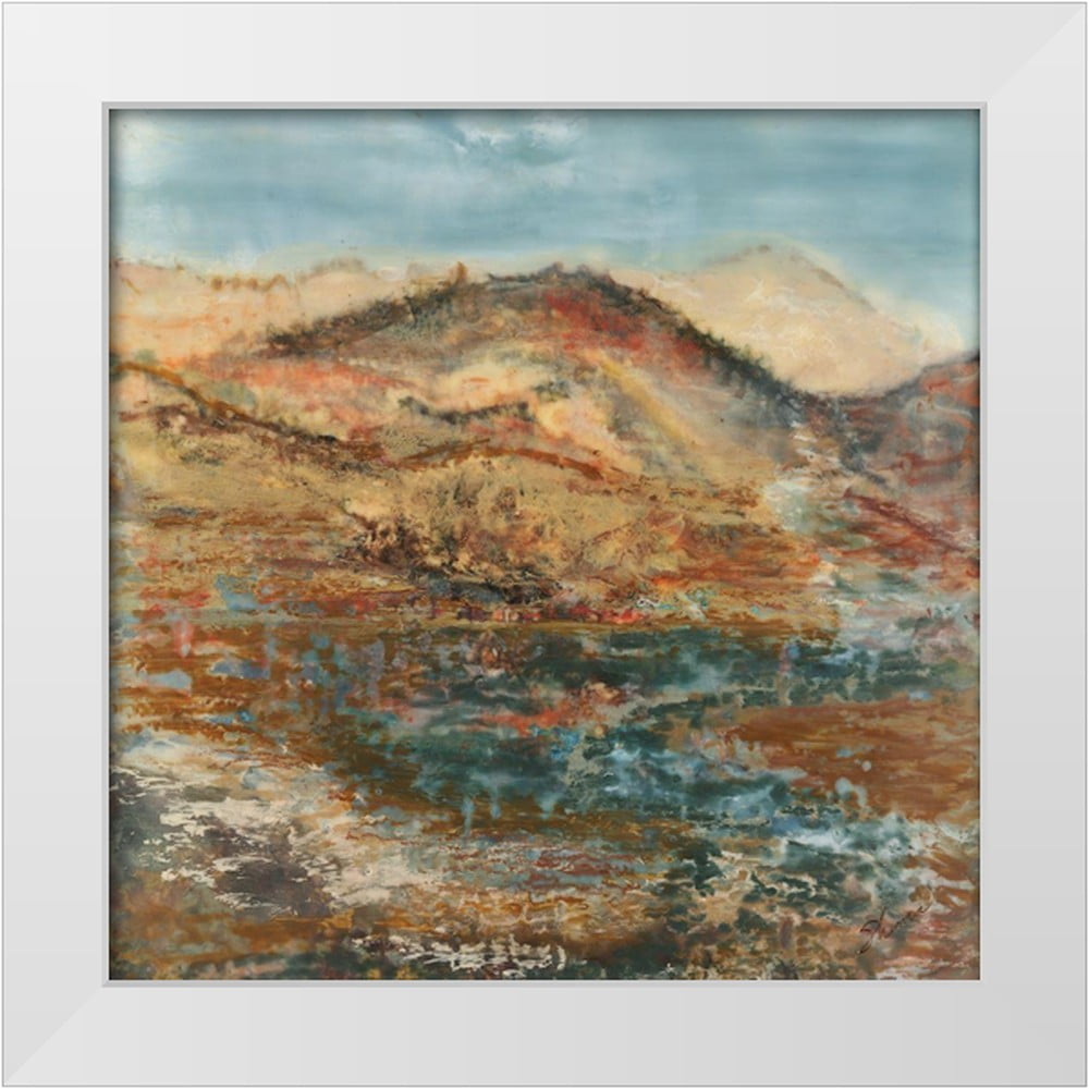 Shanti, Shima 26x26 White Modern Wood Framed Museum Art Print Titled ...